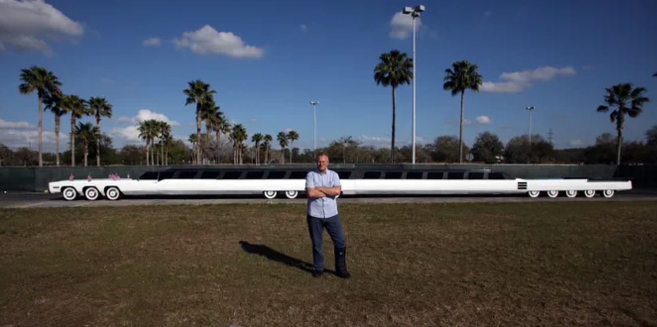 The world's longest car, complete with helipad and putting green, is ...