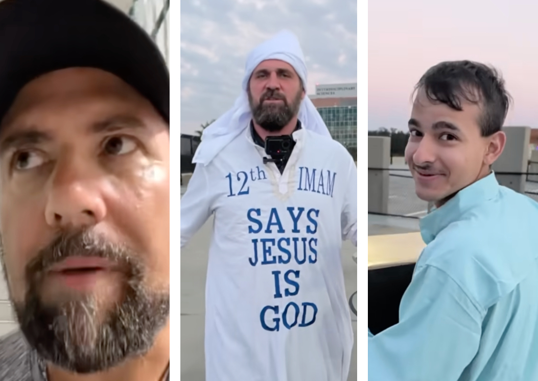 Christian supremacist content creators mock, spit, wave bacon at ...
